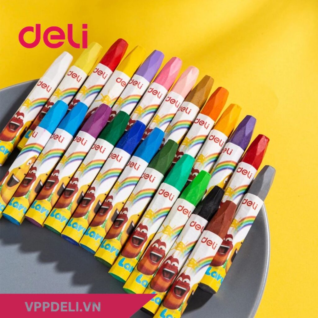 Hộp 12/ 24 Bút Màu Sáp Dầu Larva – Deli EC201-12/ 24 – Deli Việt Nam